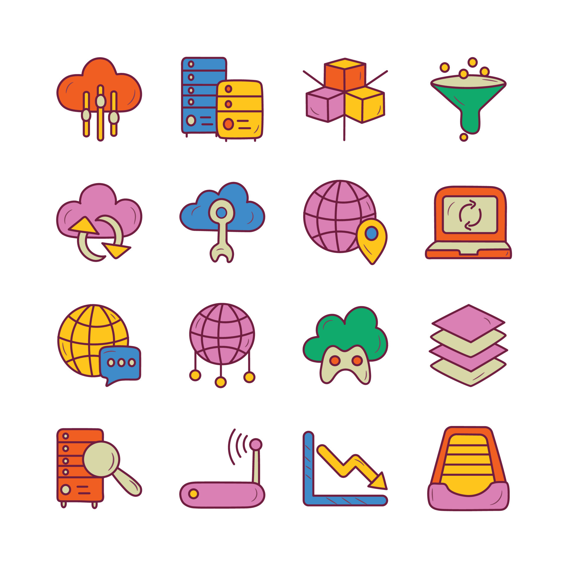 Data Fill Outline Icon Design Illustration Data Symbol On White
