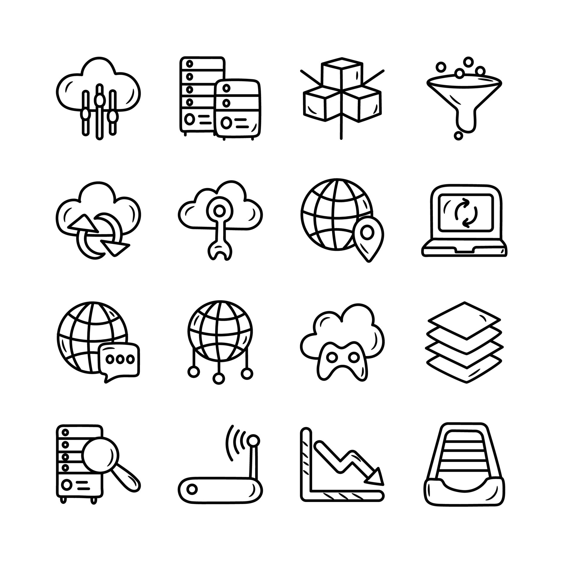 Data Outline Icon Design illustration. Data Symbol on White background ...