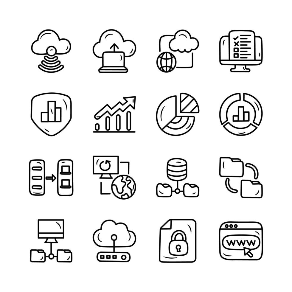 Data Outline Icon Design illustration. Data Symbol on White background ...