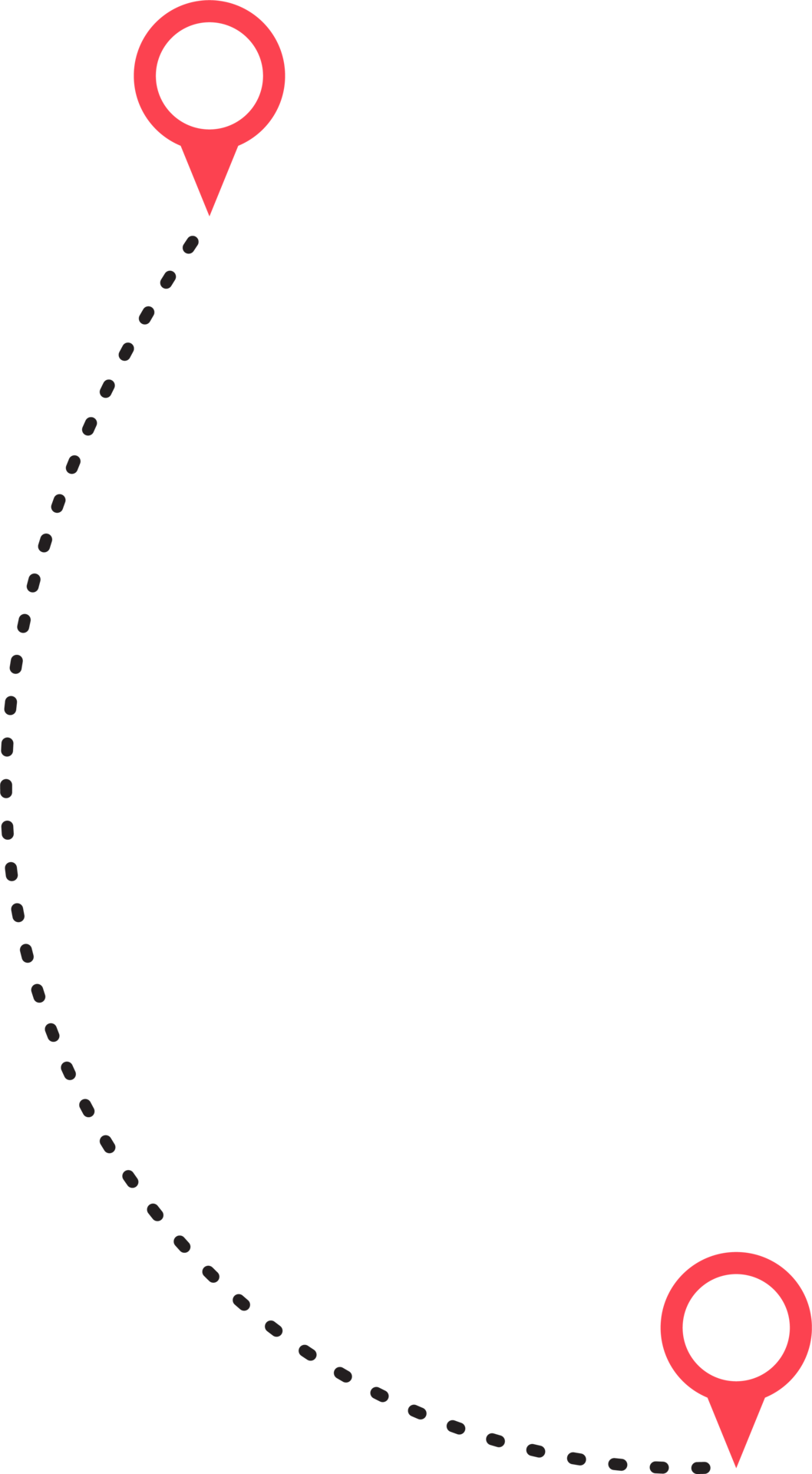 Free Route Icon Between Two Points With Dotted Path And Location Pin 22223192 Png With