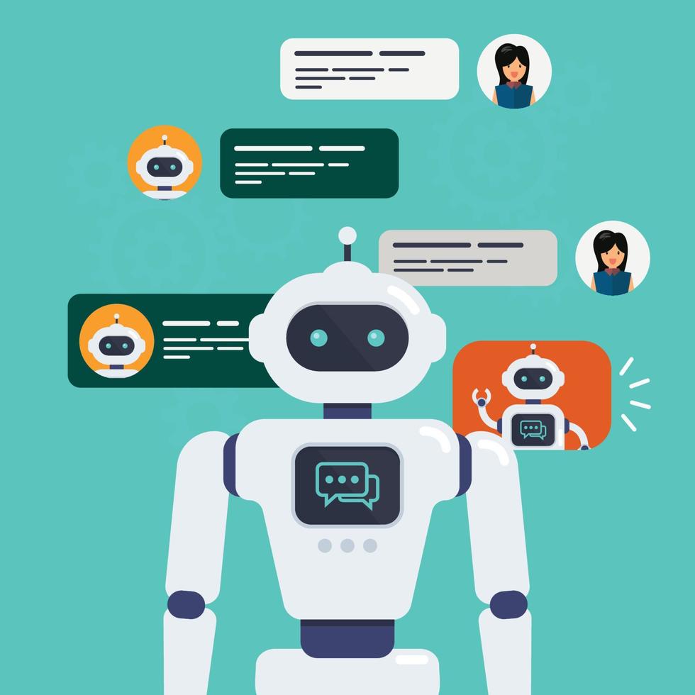 Artificial Intelligence Chat Bot 22223647 Vector Art At Vecteezy