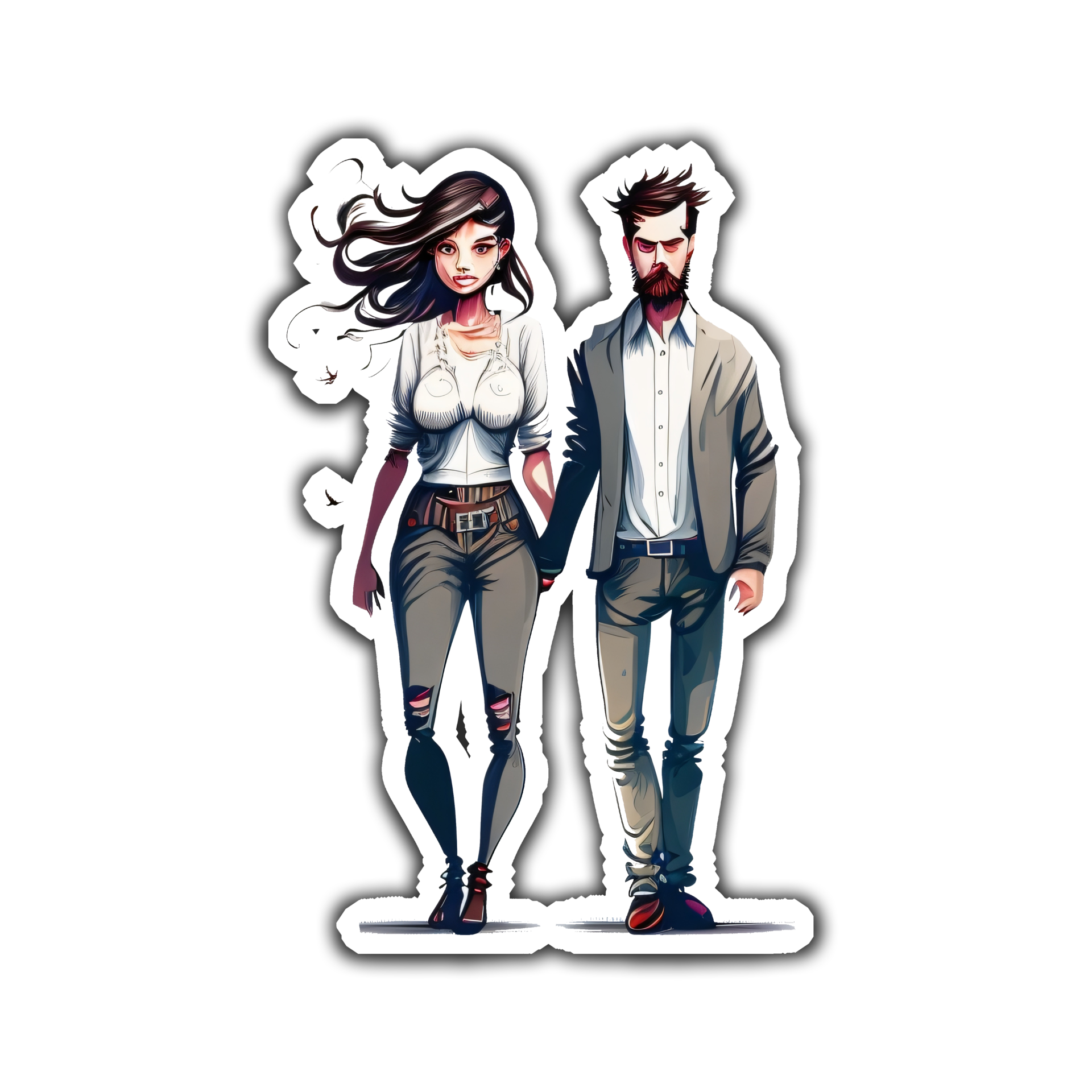 Stylish Love Couple Walking Together 22224792 Png