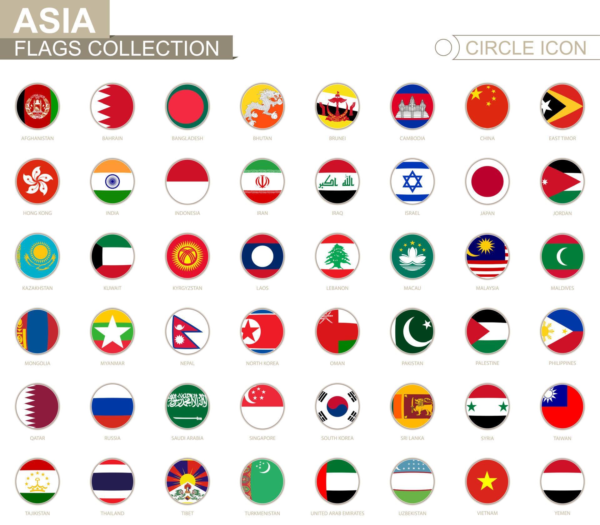 Alphabetically sorted circle flags of Asia. Set of round flags ... Alphabetically sorted circle flags of Asia. Set of round flags ...