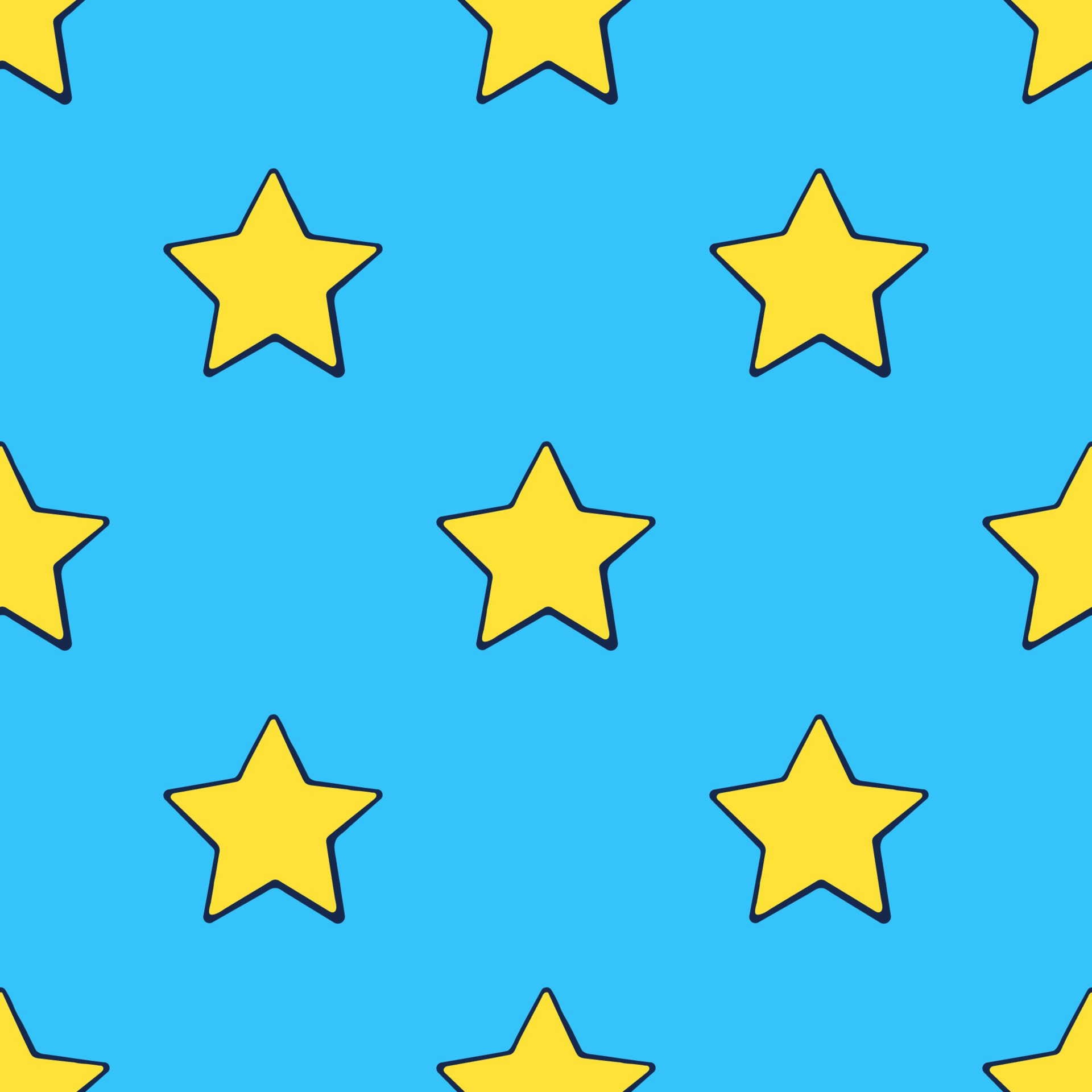 Yellow Stars Blue Background