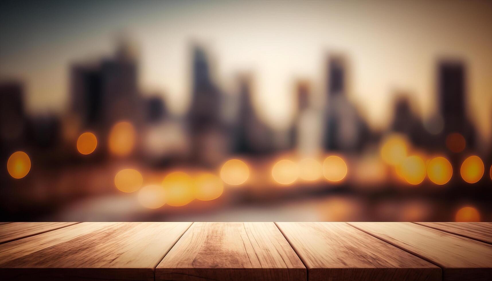 Wooden board empty table top blurred background. perspective brown wood ...