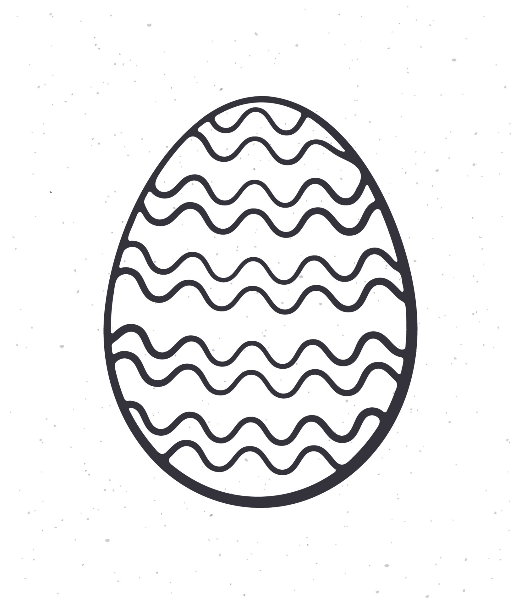 Outline doodle of Easter egg with zigzag pattern 22229895 Vector Art at ...