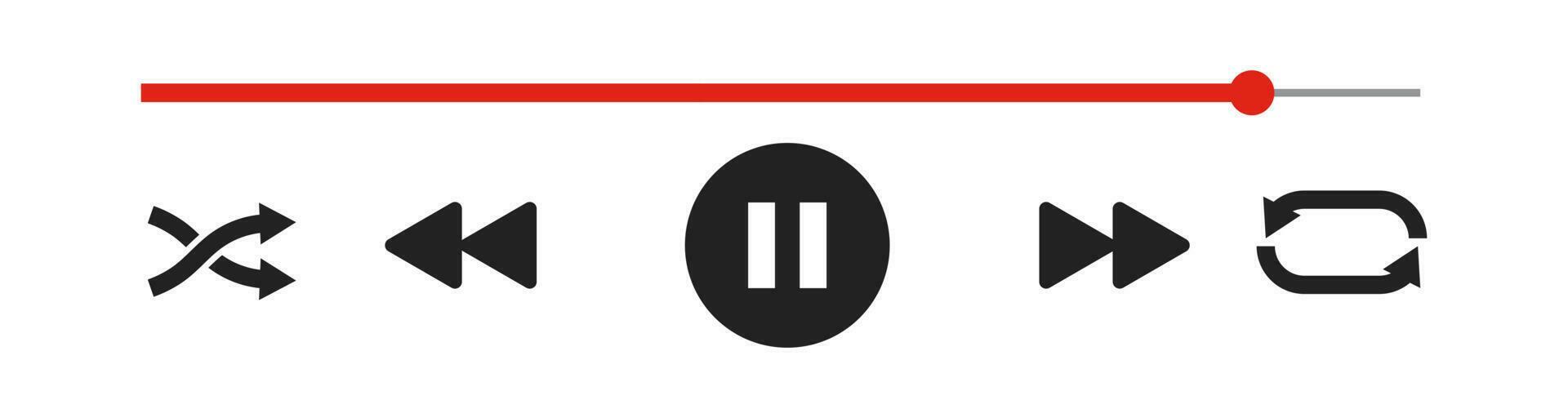 Progress loading bar of audio or video player with time slider, pause, rewind and fast forward ...