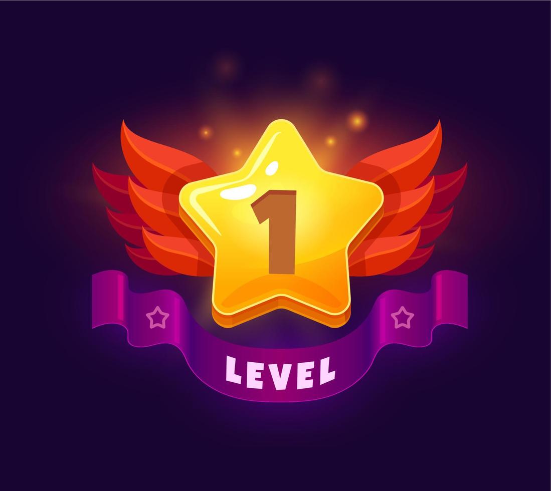 Game level up badge and win icon, golden star 22231138 Vector Art at ... Game level up badge and win icon, golden star 22231138 Vector Art at ...