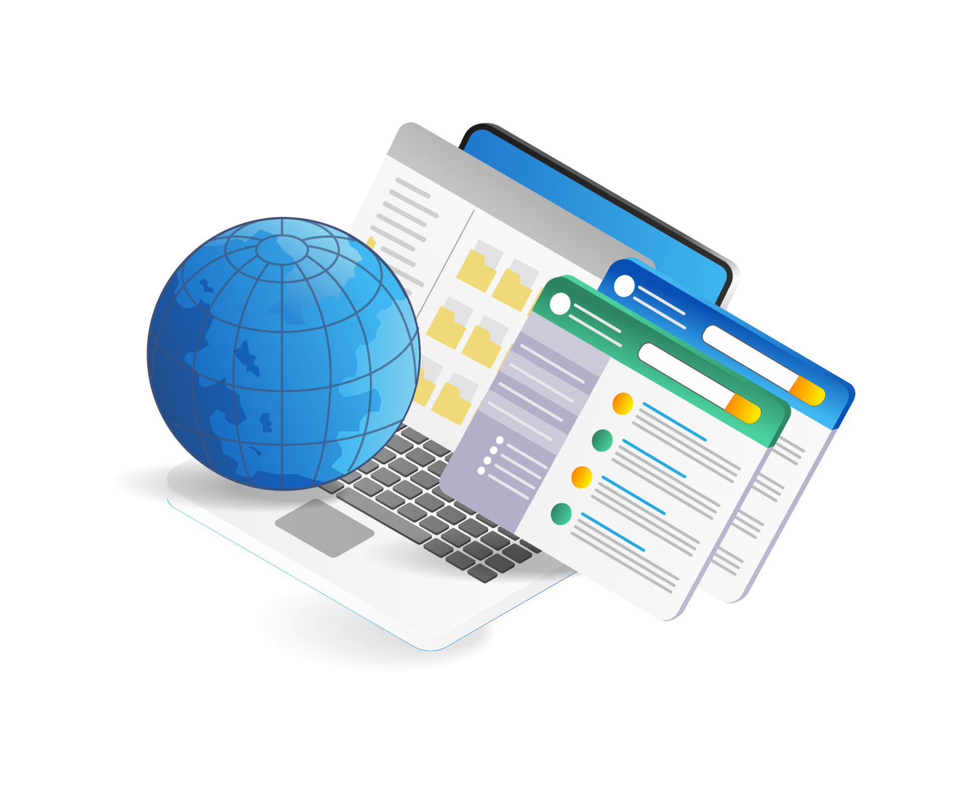 Web Hosting Concept Isometric Flat Design Vector Illustration 22234183 Vector Art At Vecteezy