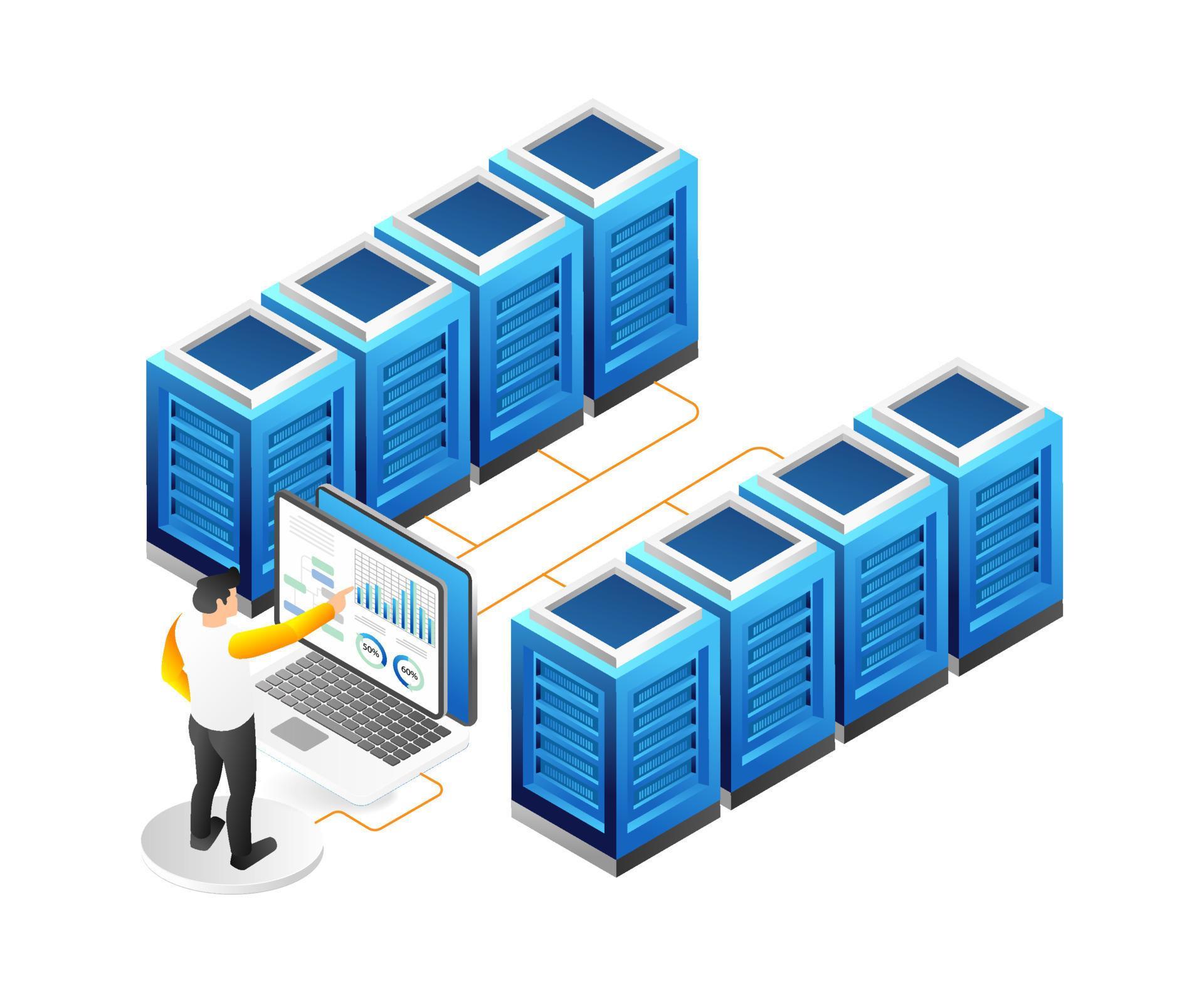 Isometric Datacenter Server Room Concept Server Room Data Center