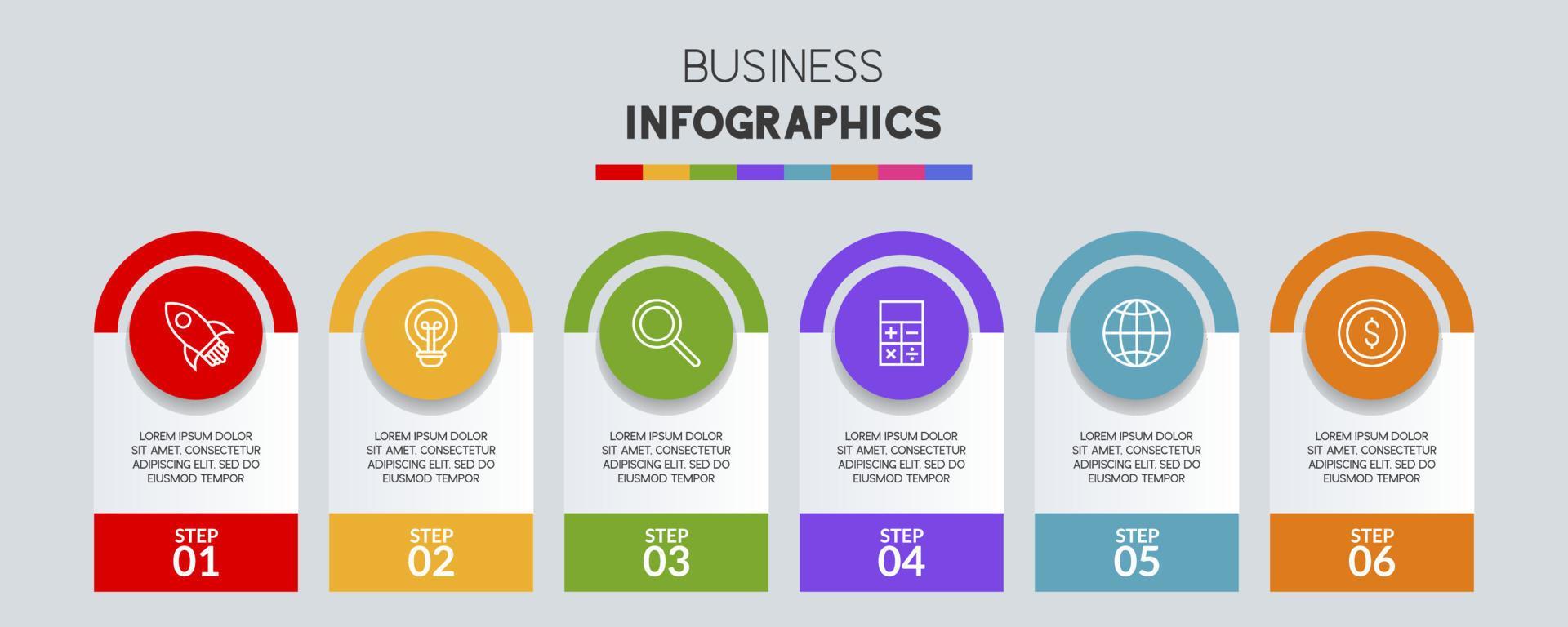Infographics design template and icons with 6 options or 6 steps ...