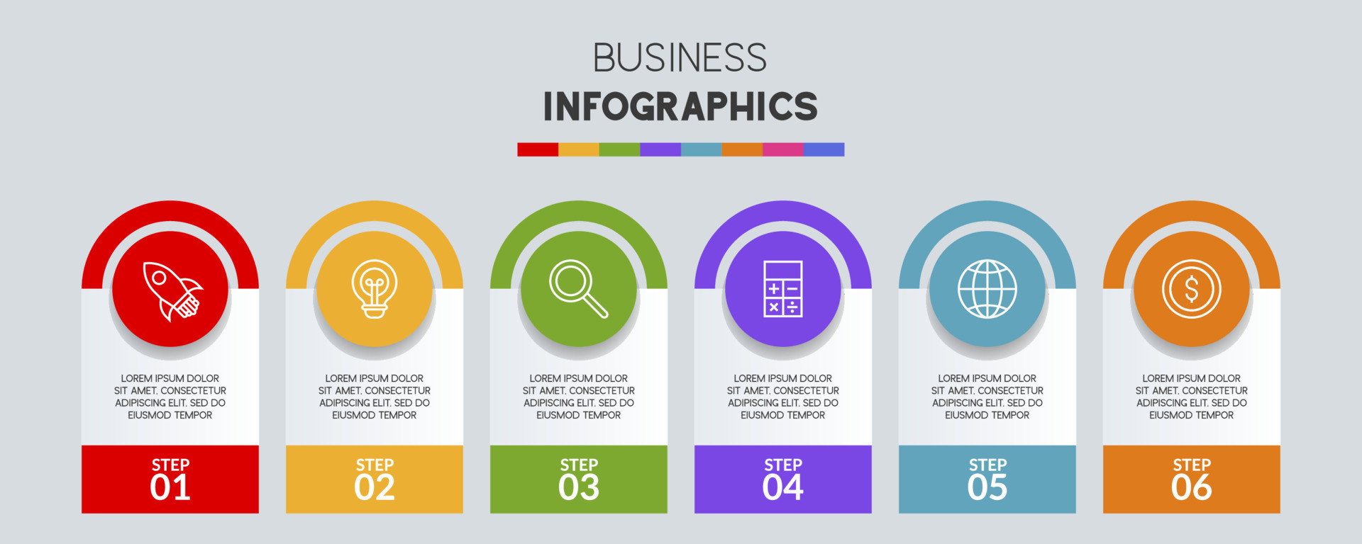 Infographics design template and icons with 6 options or 6 steps ...