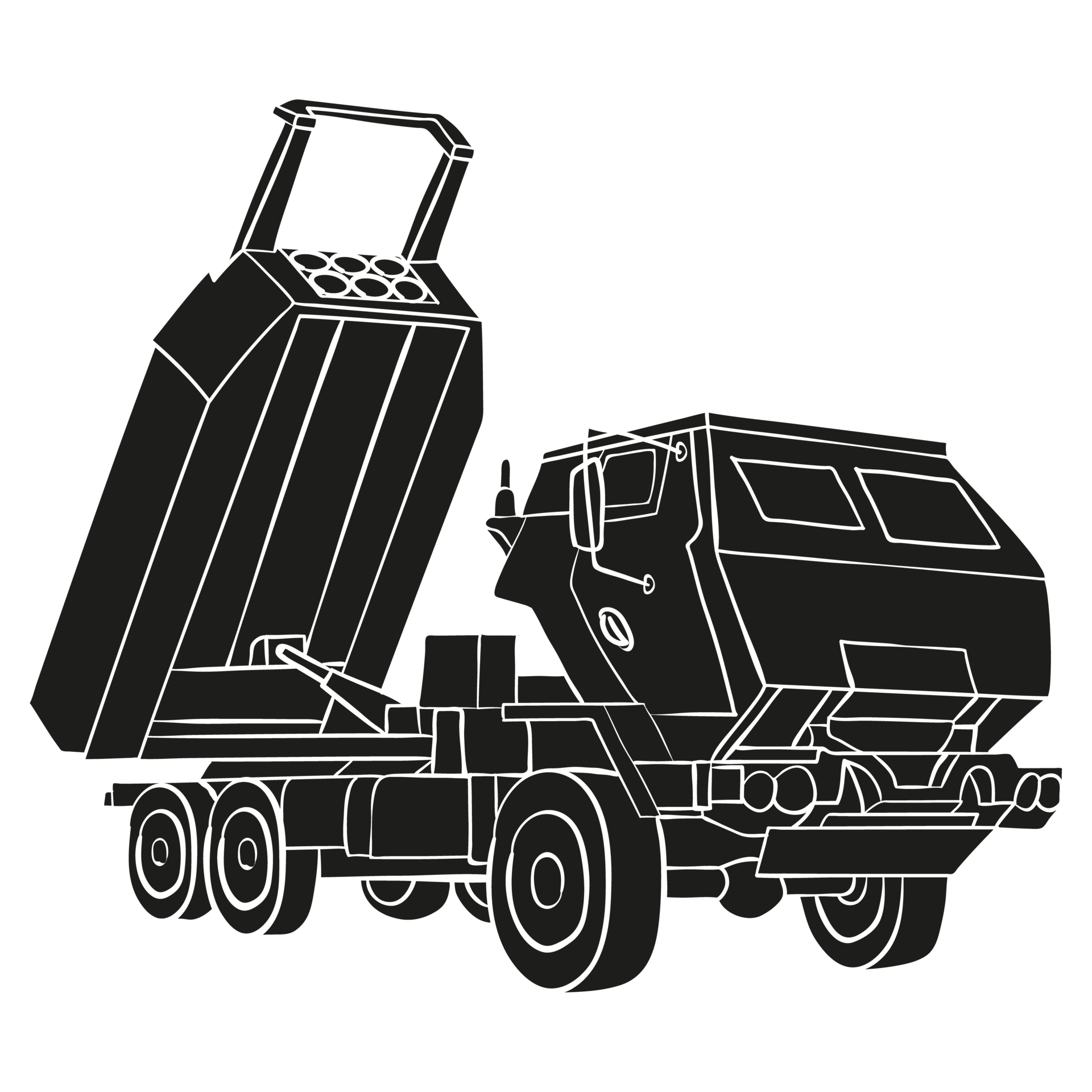 HIMARS Doodle fill color. M142 High Mobility Artillery Rocket System. Tactical truck. PNG ...