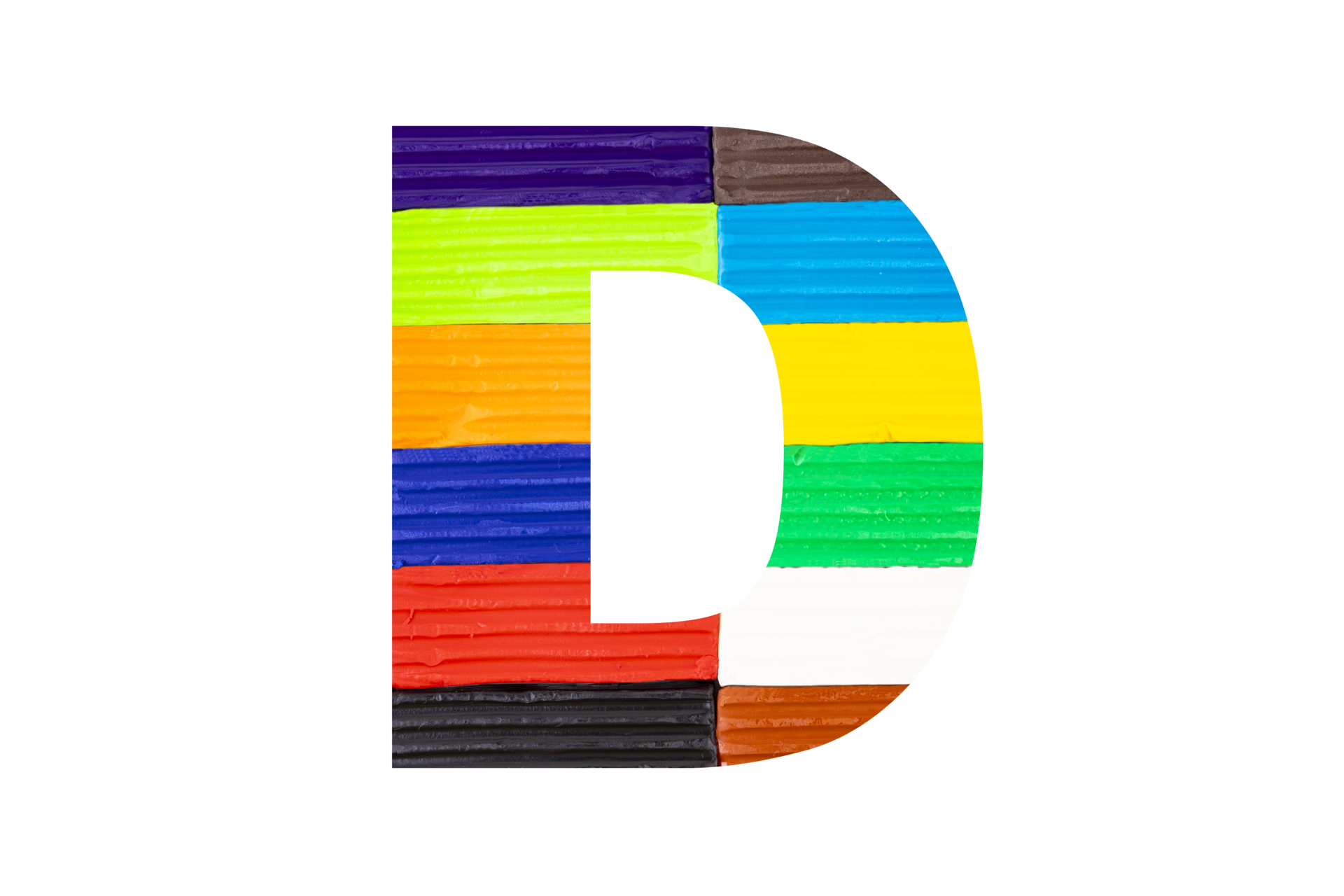 The Letter D Of Colored Plasticine For Children Transparent