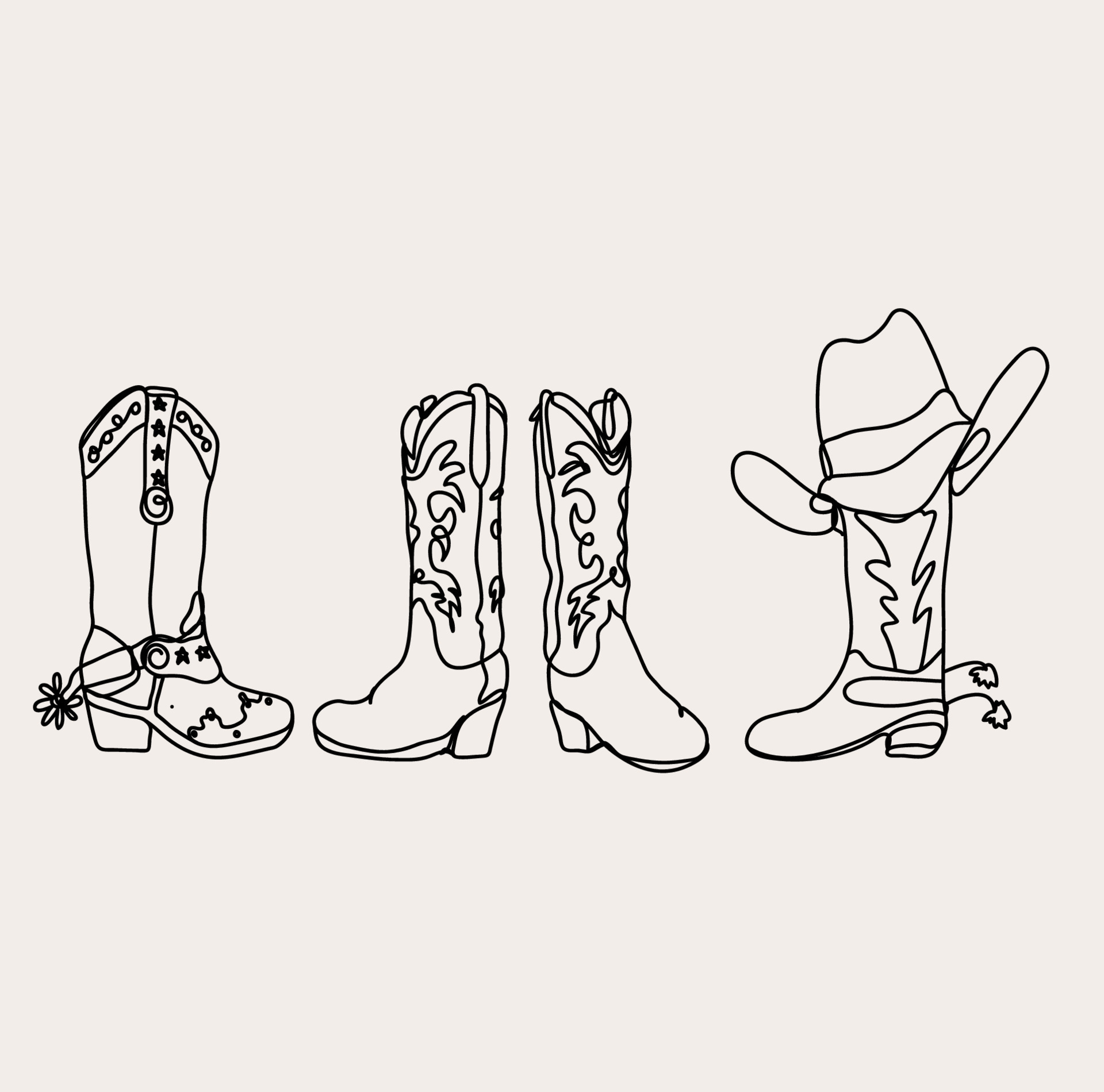 Cowboy Boot Outline Cowboy Boot Outline