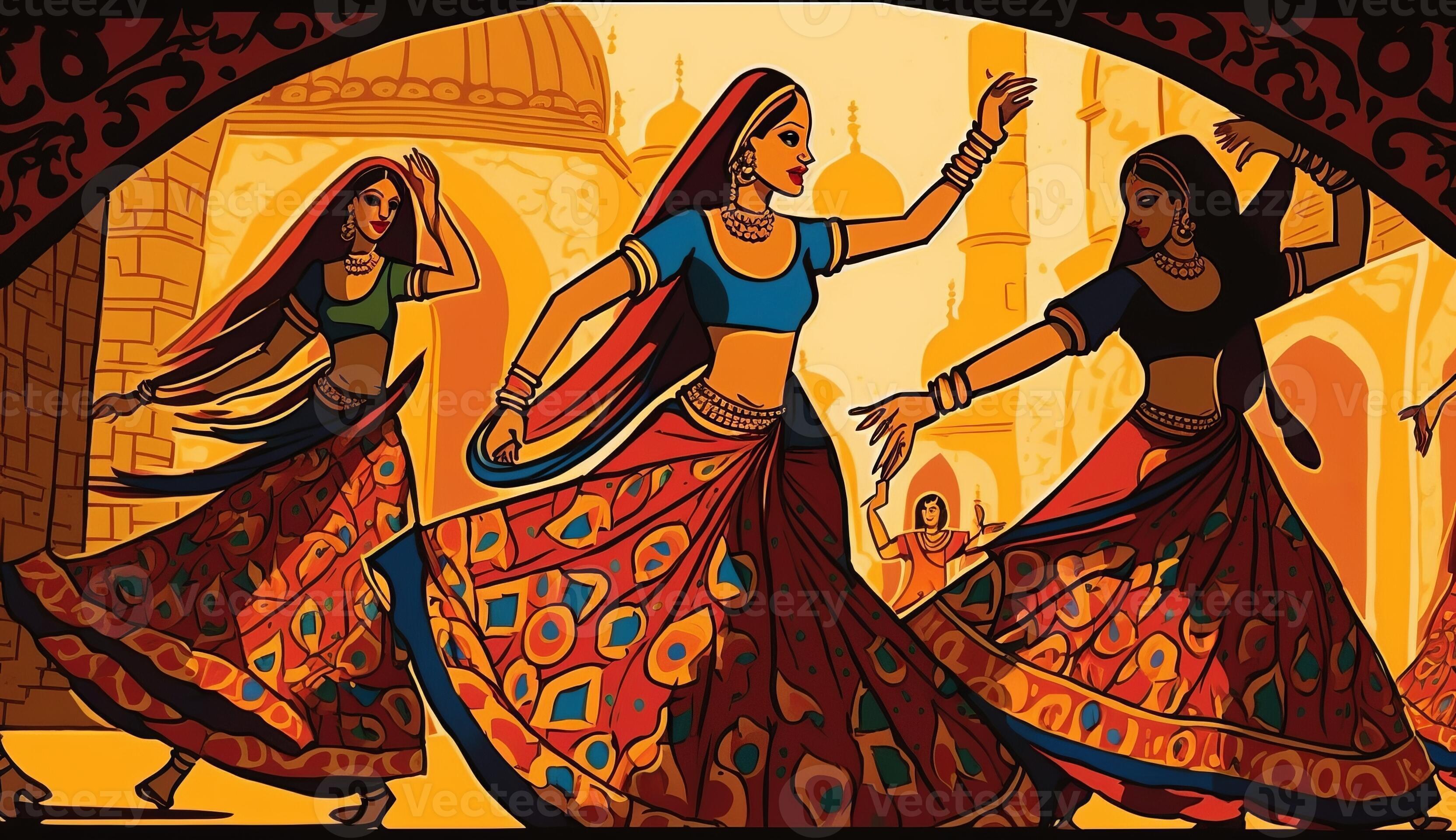An ancient beautiful dance painting 22249843 Stock Photo at Vecteezy