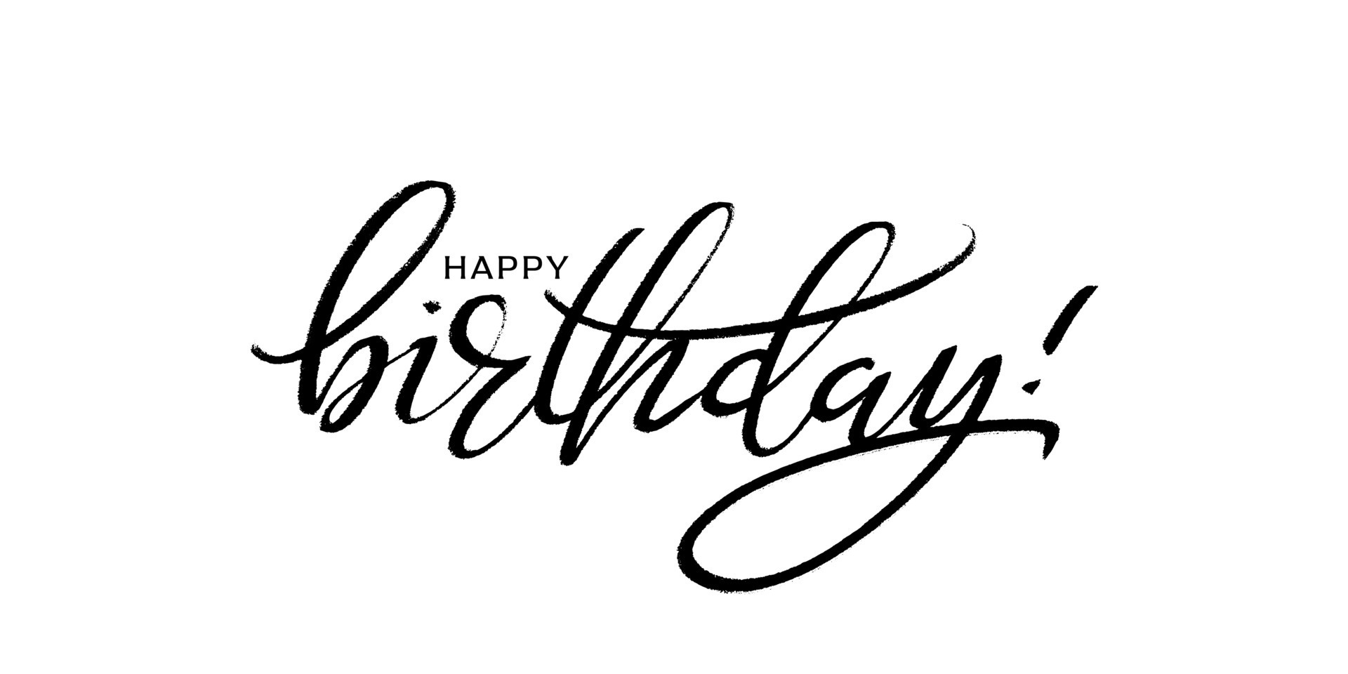 Happy Birthday modern script lettering. Minimalistic one color greeting ...