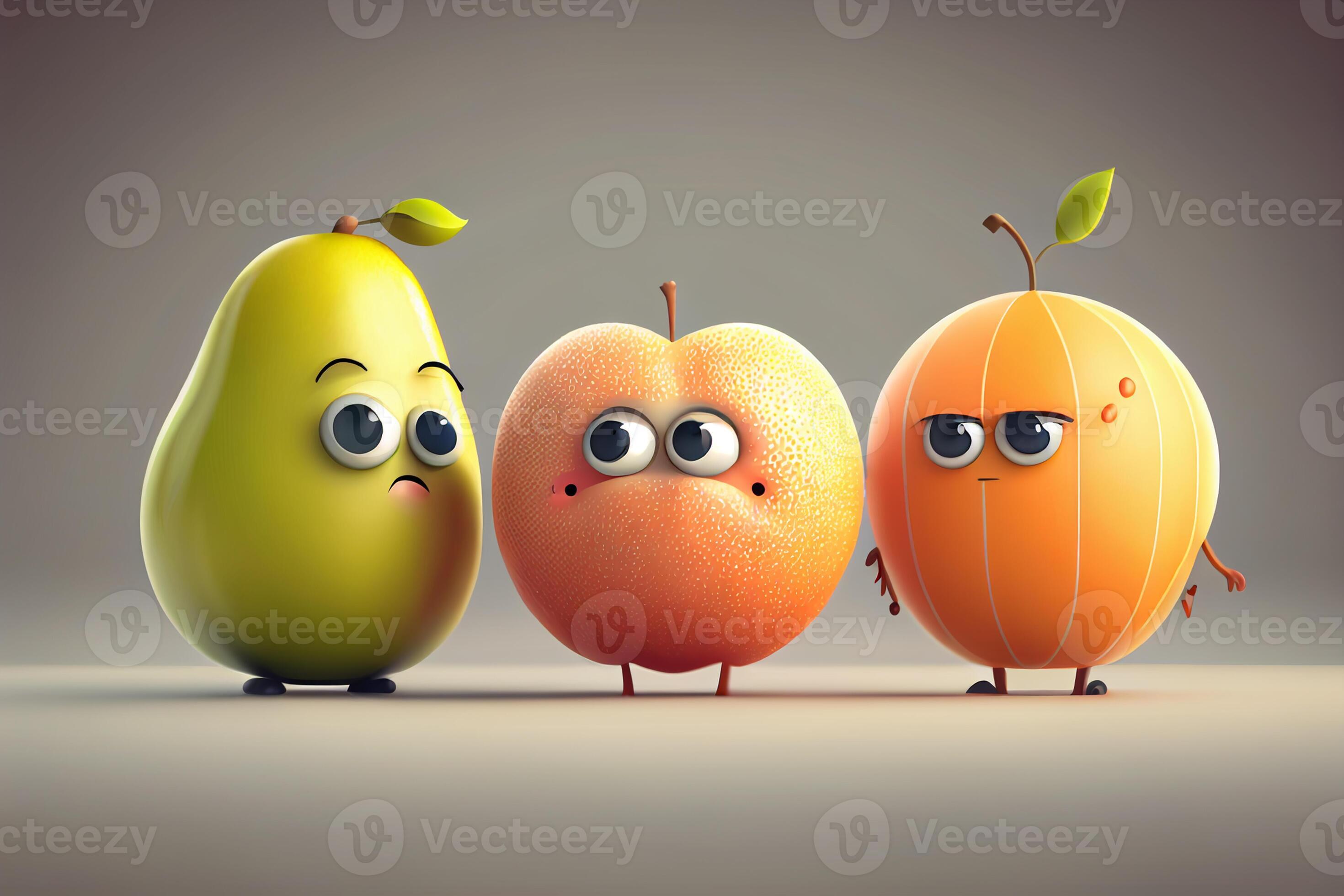 Cute and Funny fruit characters 22255744 Stock Photo at Vecteezy
