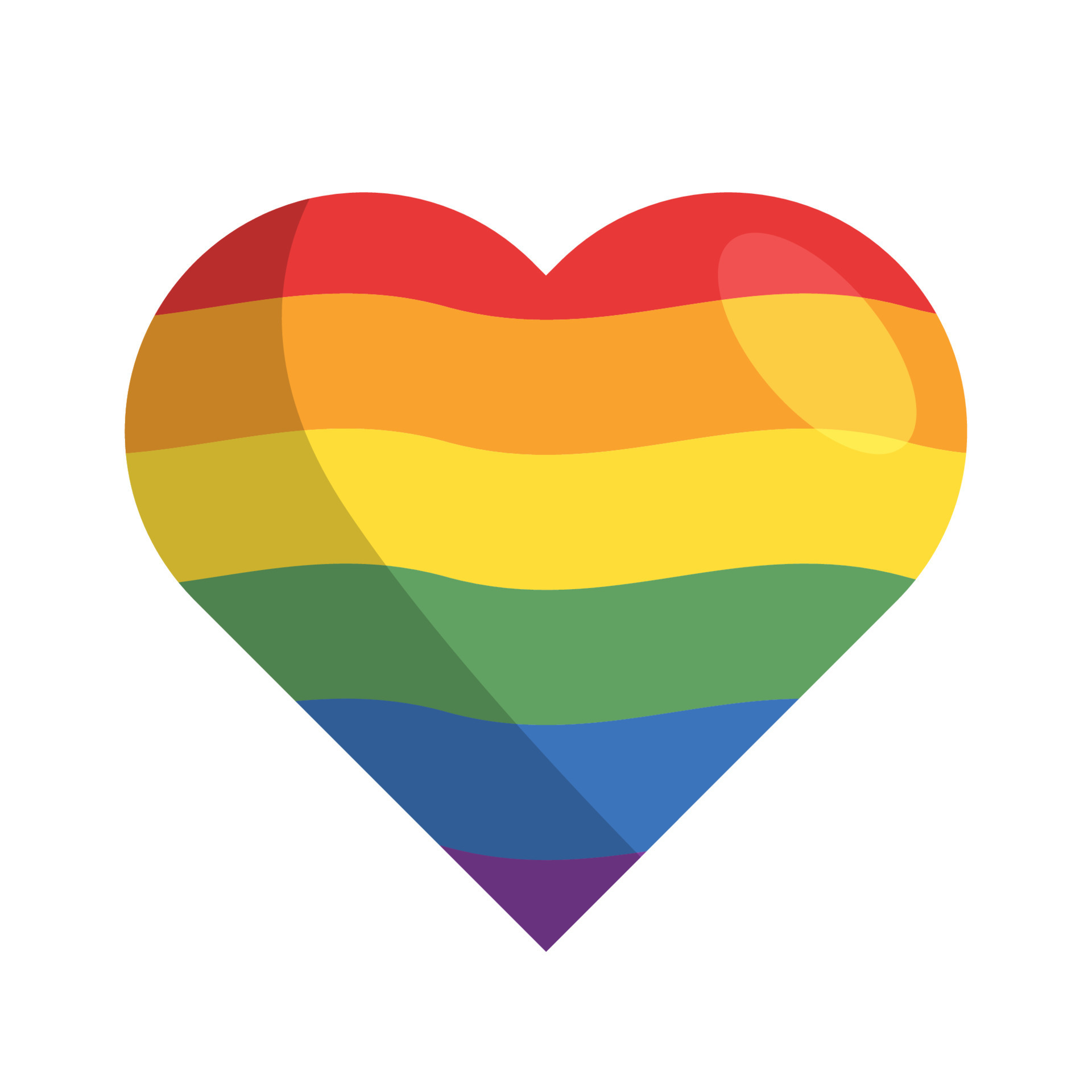 Lgbt pride heart. Rainbow flag love symbol. Diversity and freedom. Flat ...