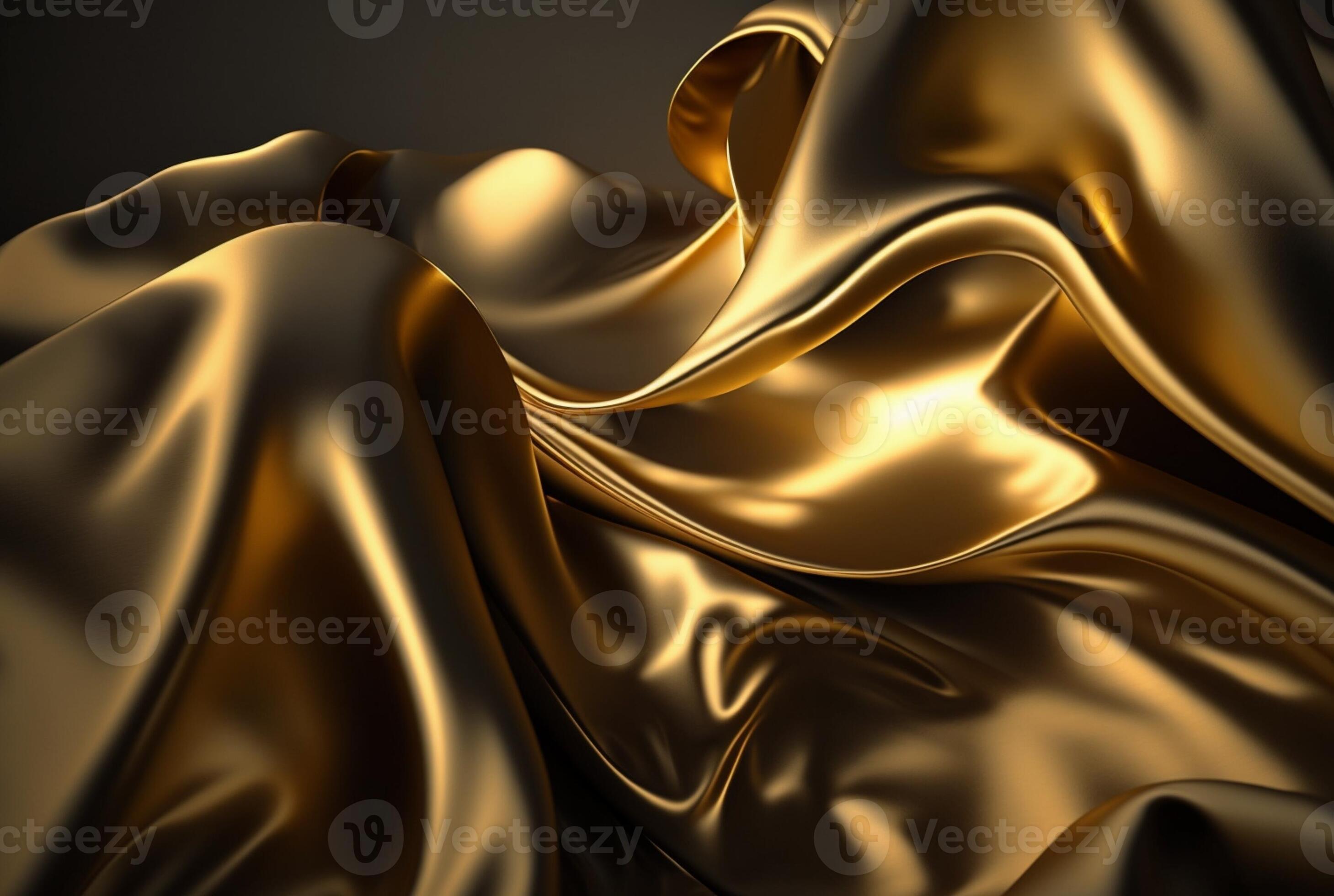 Abstract Gold Fabric Background Texture With Golden Elegant Satin
