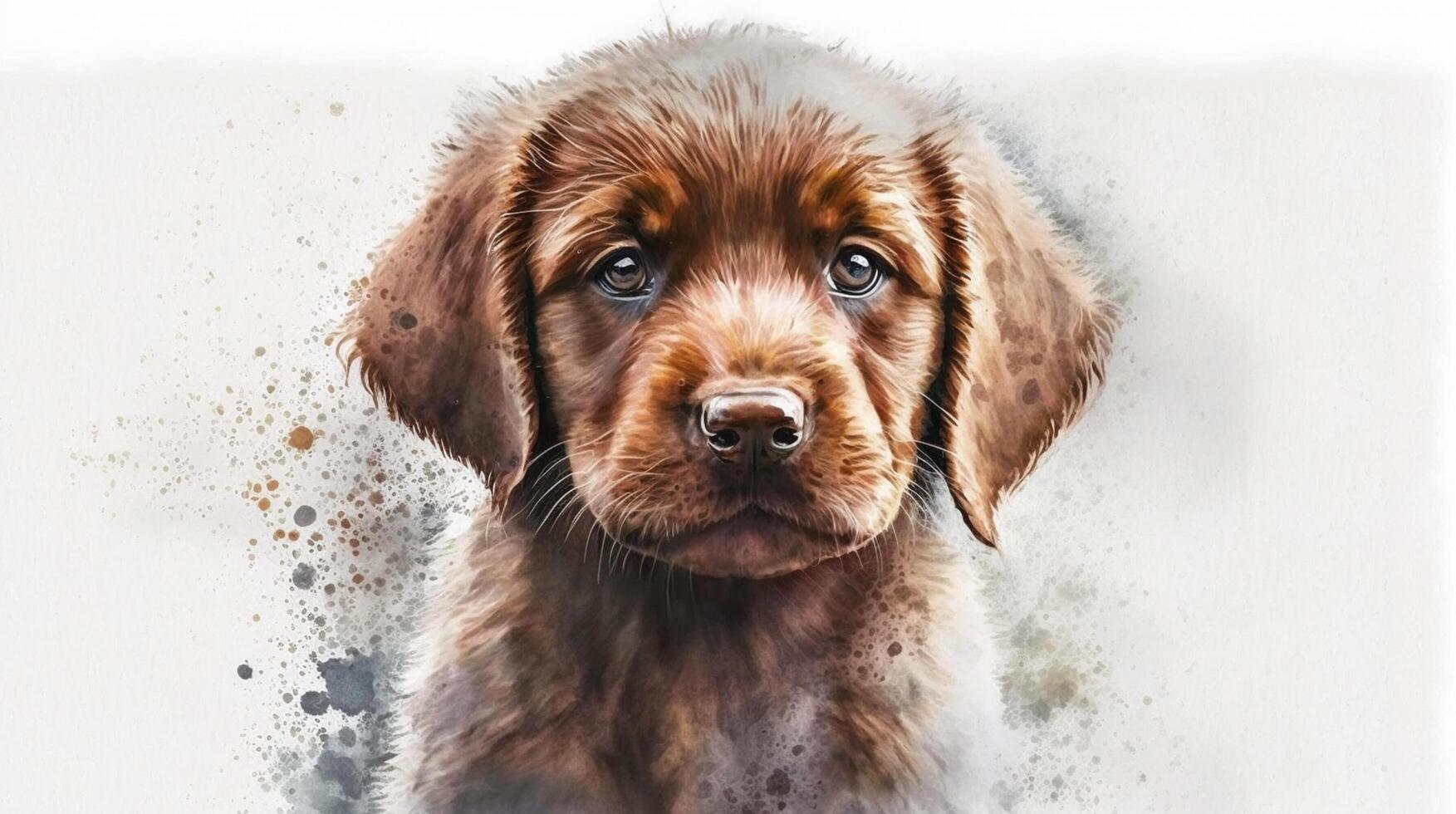 Cute dog or puppy character design hand painted watercolor. Cute and ...