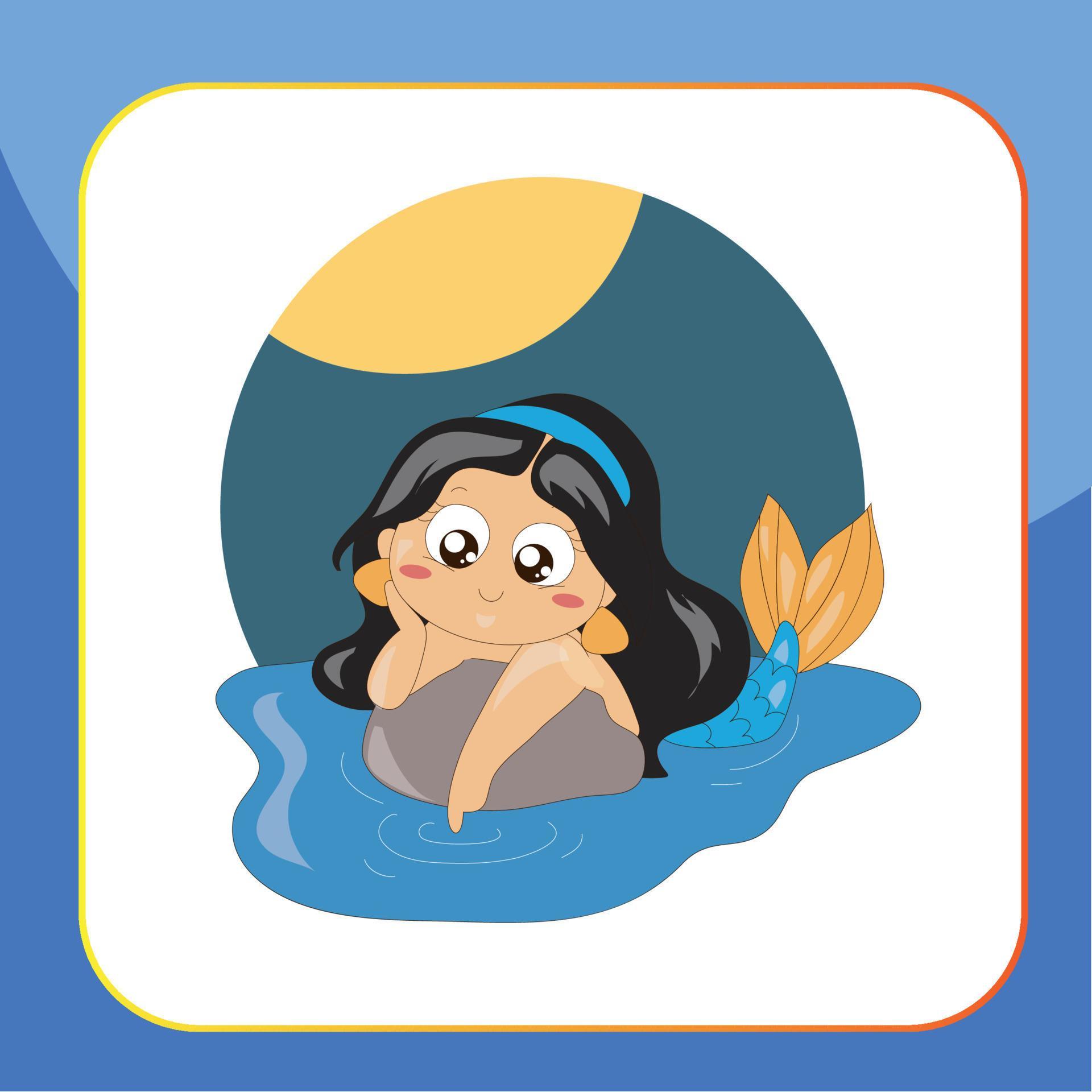 Cute Mermaid Flashcard for Children. Ready to print. Printable game ...