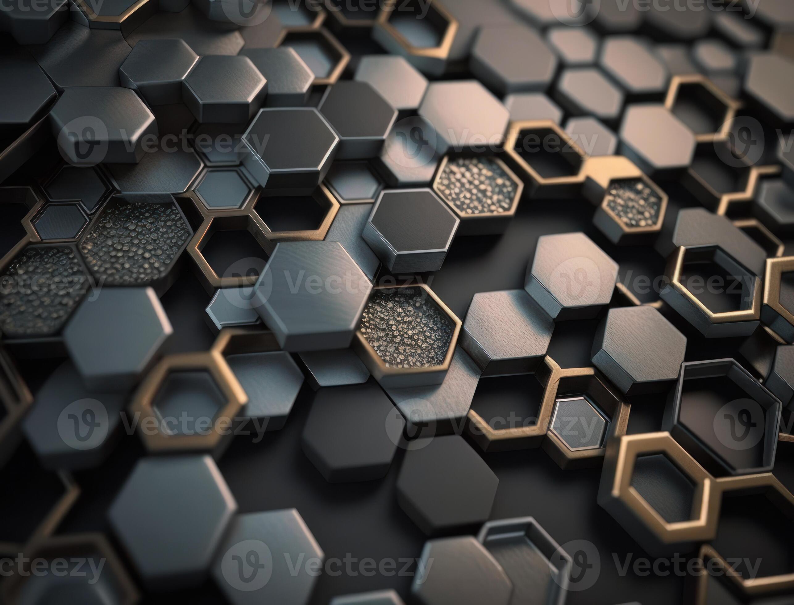 Futuristic hexagonal background Abstract geometric grid pattern created with technology 22268653 ...