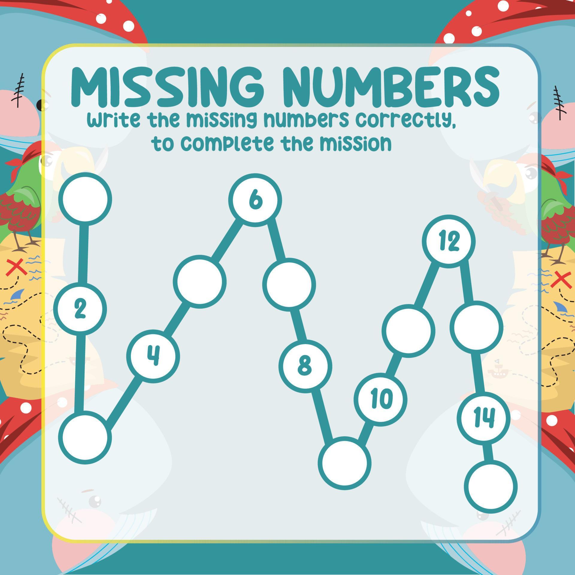 Missing numbers. Write the answer correctly. Educational printable math ...