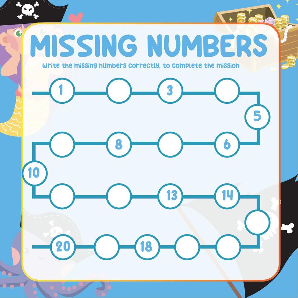 Missing numbers. Write the answer correctly. Educational printable math ...