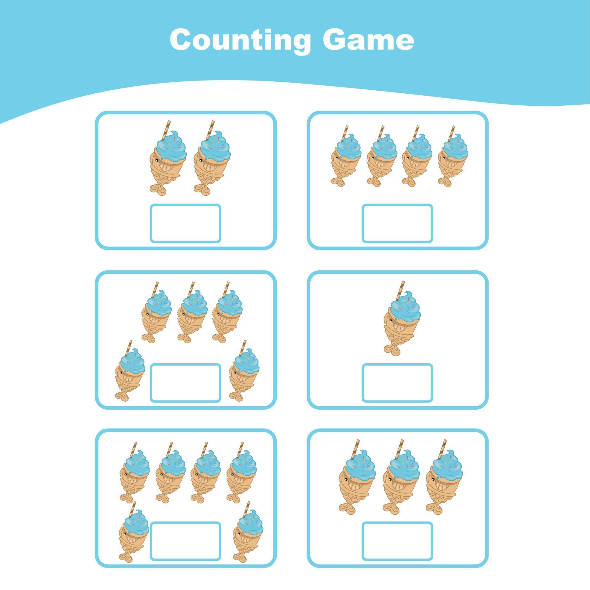 Counting Game. Counting and write activity for children. Vector file ...