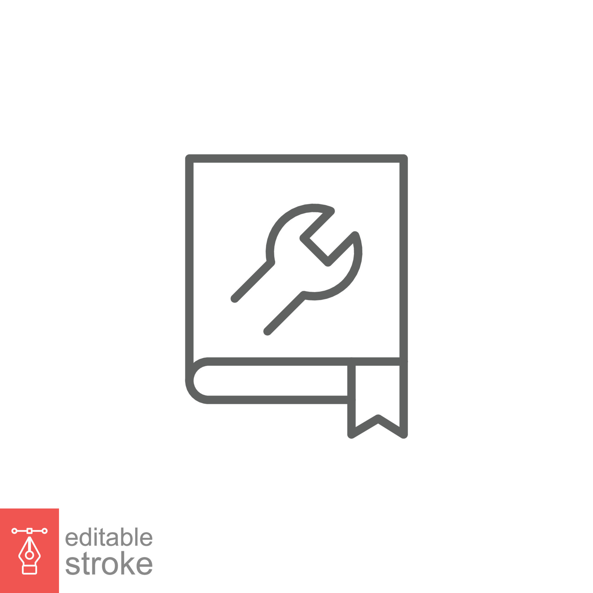 User manual book icon. Instruction, guide book, project technical ...