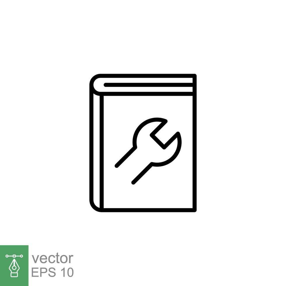 User manual book icon. Instruction, guide book, project technical ...
