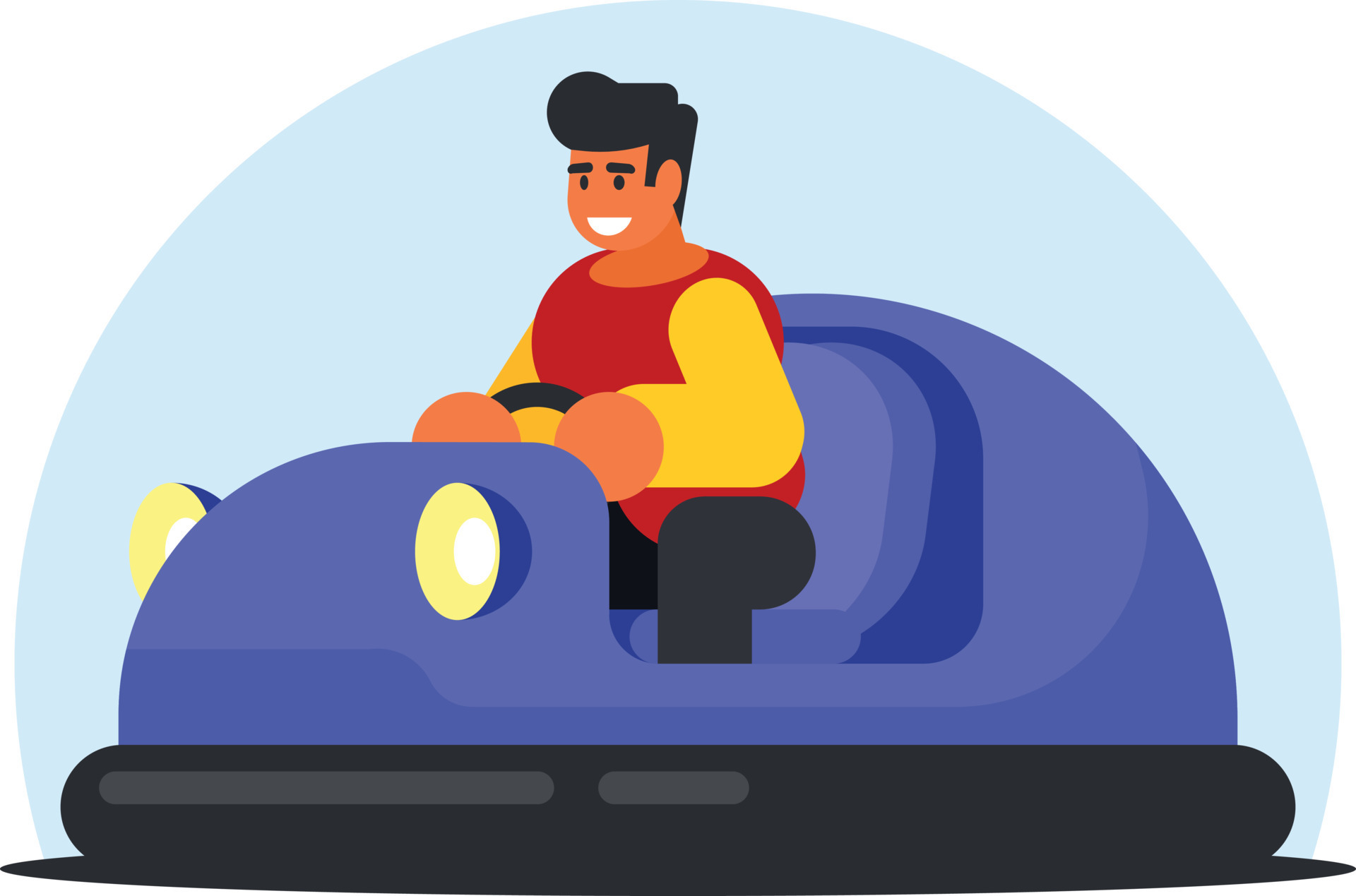 vector imagen de un hombre conducción un parachoque coche 22272966 Vector en Vecteezy