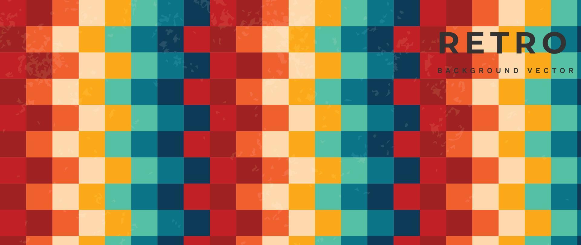 Retro Square Pattern Wallpaper