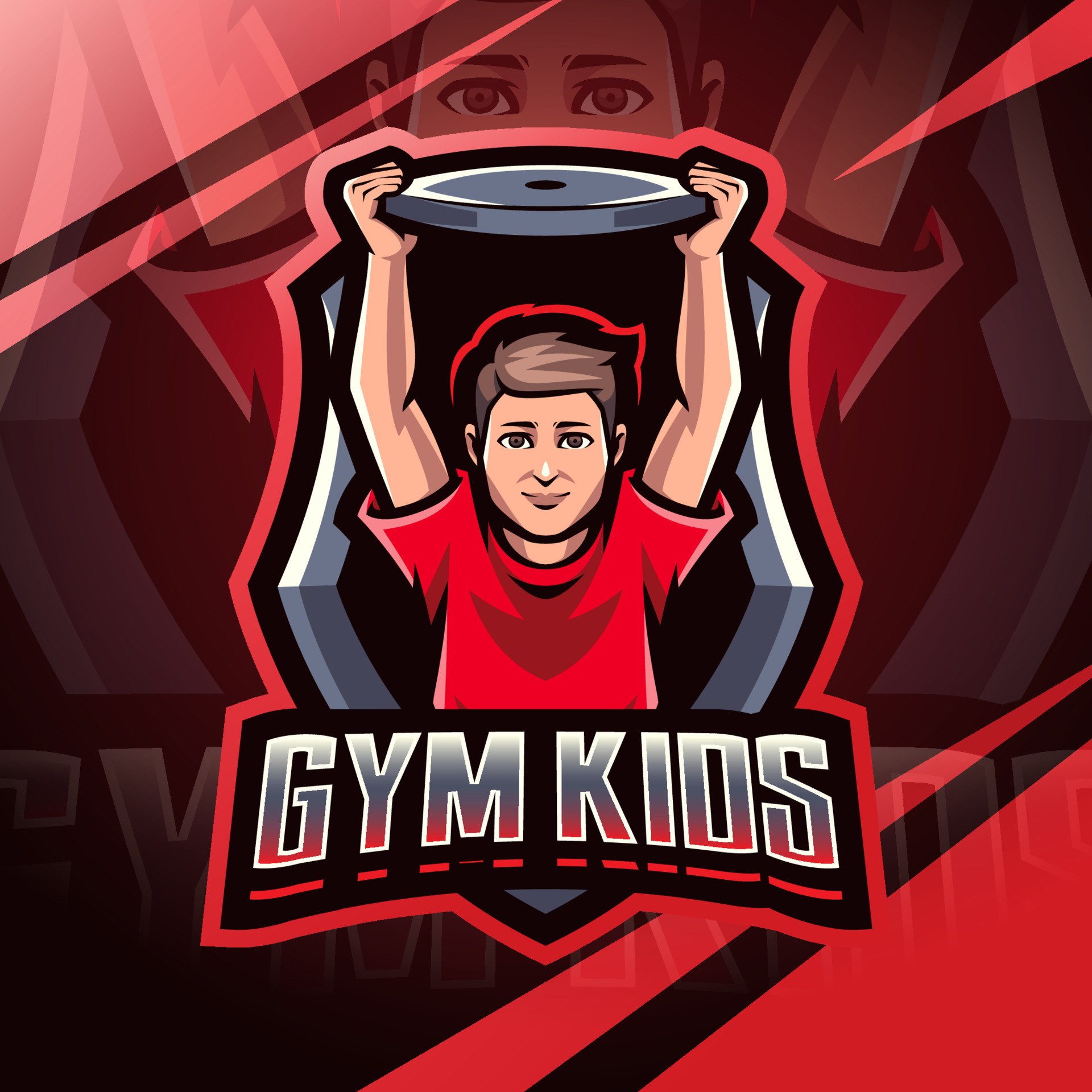 gimnasio niños mascota logo diseño 22273465 Vector en Vecteezy