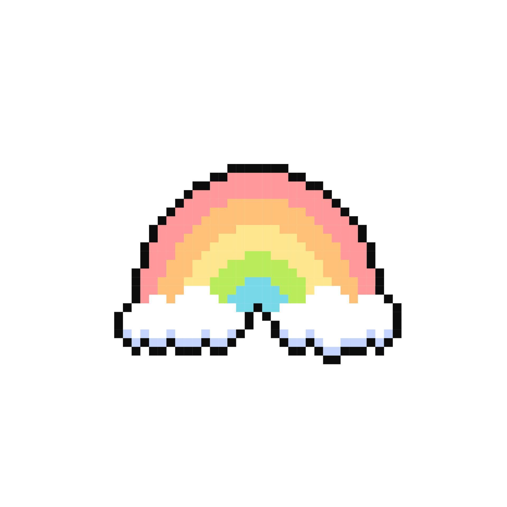 Cute Rainbow With Clouds In Pixel Art Style 22276842 Vector Art At Vecteezy
