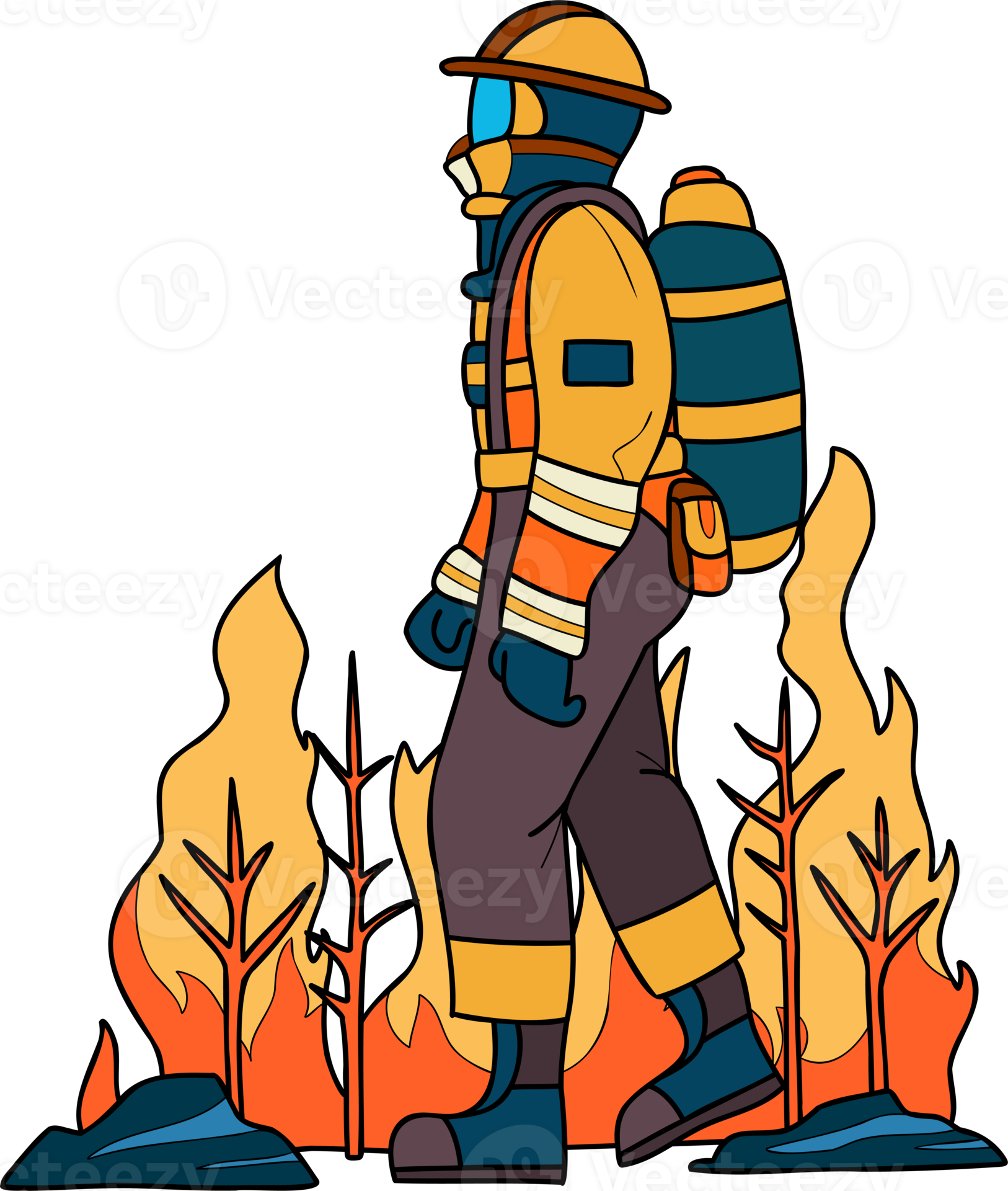 firefighter with fire suit illustration in doodle style 22278566 PNG firefighter with fire suit illustration in doodle style 22278566 PNG