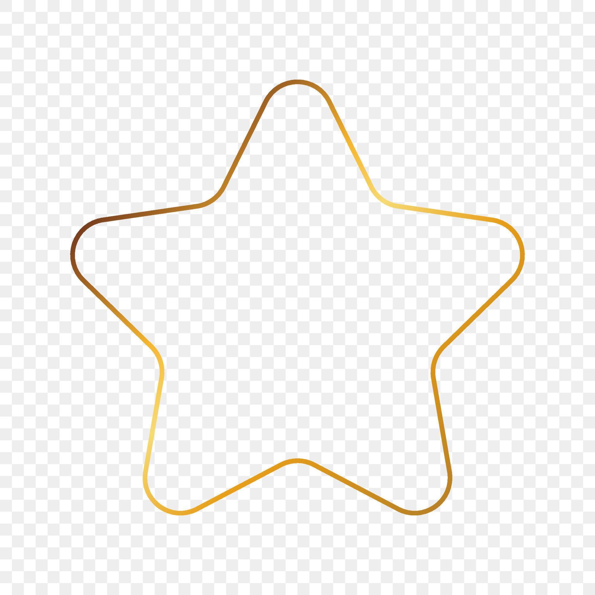 Gold glowing rounded star shape frame isolated on background. Shiny frame with glowing effects ...