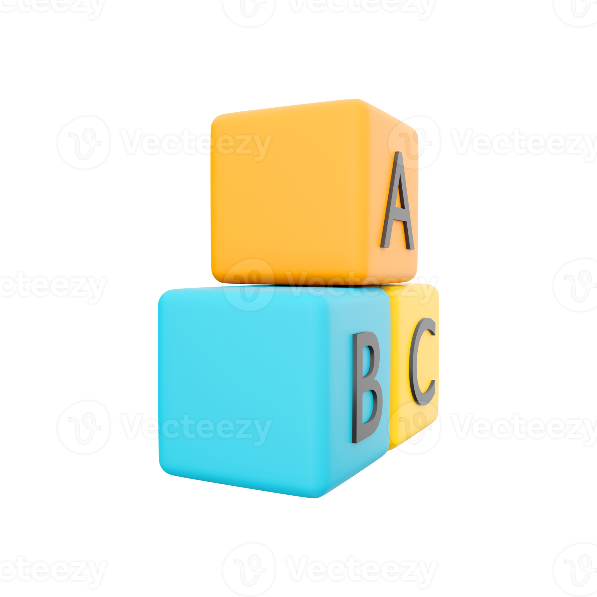 3d ABC blocks connecting jigsaw puzzle. Business teamwork symbol and ...