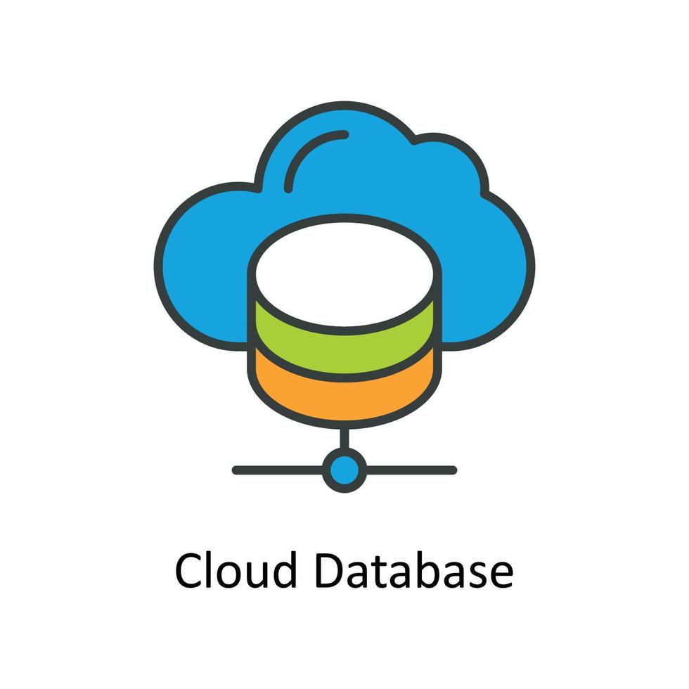 Cloud Database Vector Fill Outline Icons Simple Stock Illustration Stock 22280926 Vector Art At
