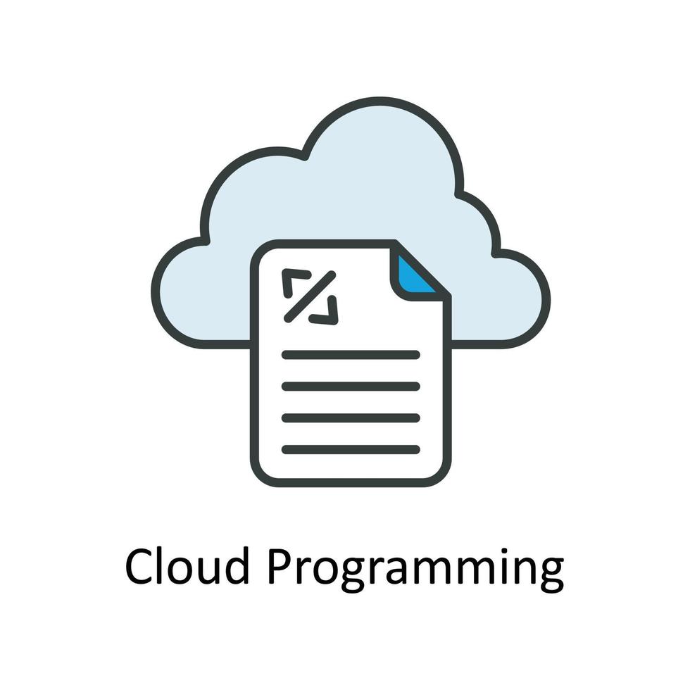 Cloud Programming Vector Fill outline Icons. Simple stock illustration ...