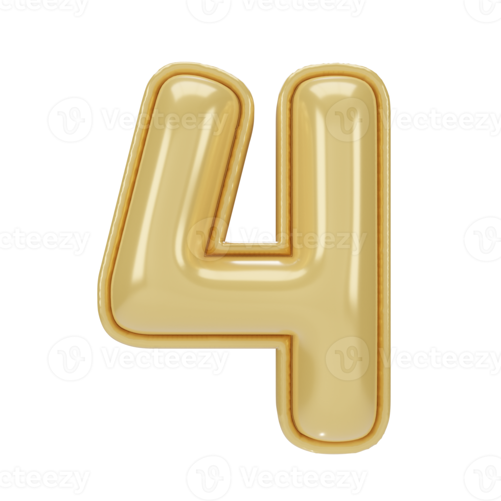 Balloon number 4 22282481 PNG