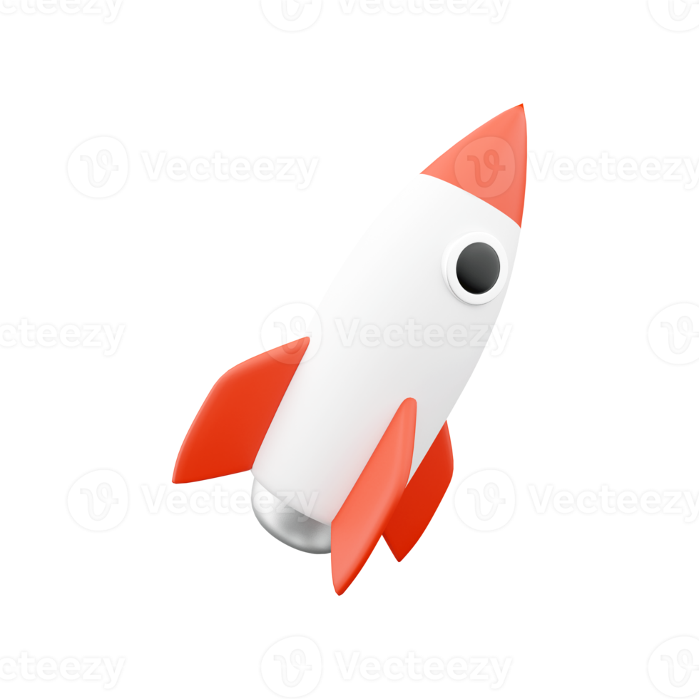 3d Render Rocket 3d Rendering Flying Space Rocket 3d Render Spaceship Launch On White
