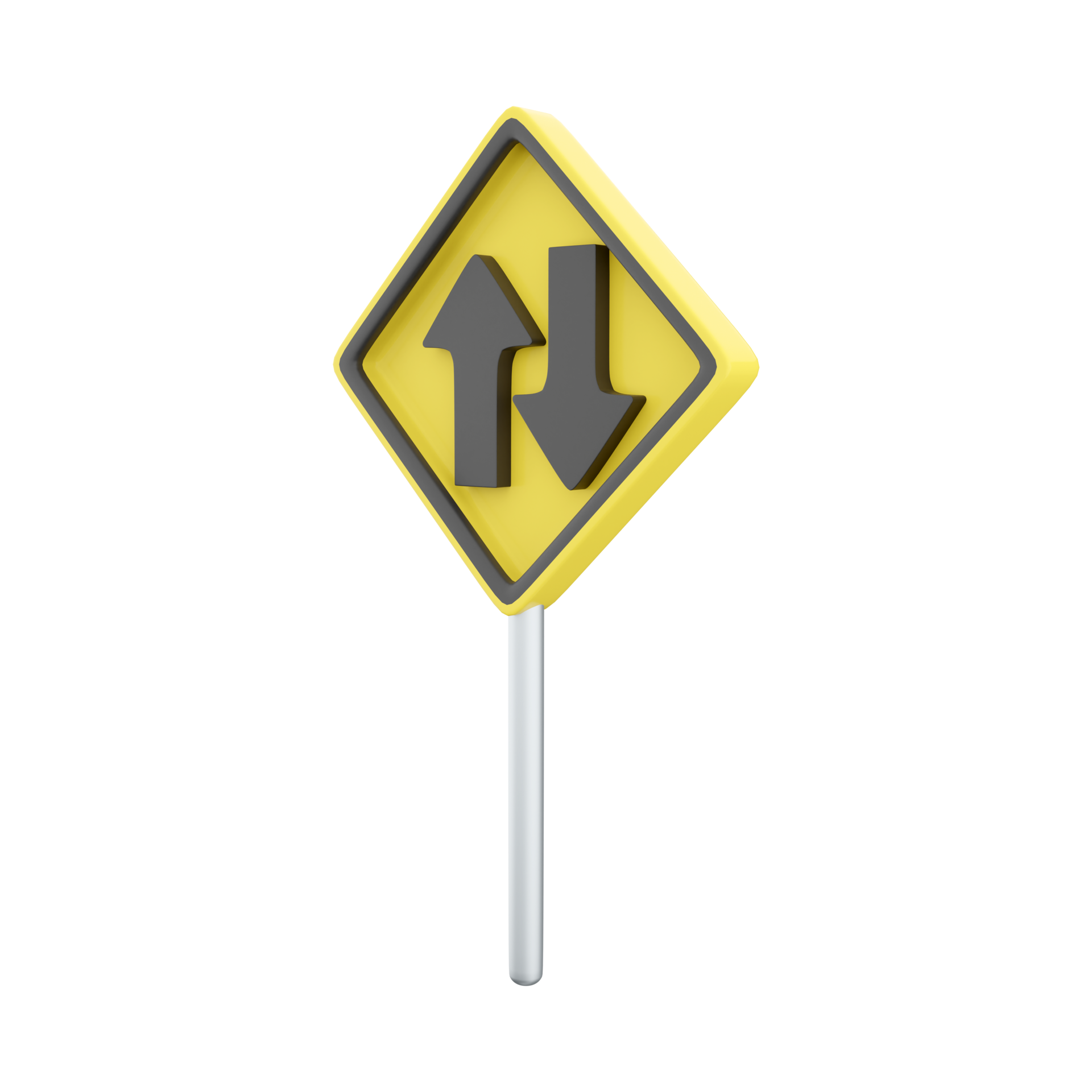 3d render icon two way traffic sign. U S. Two-way traffic sign 3d ...