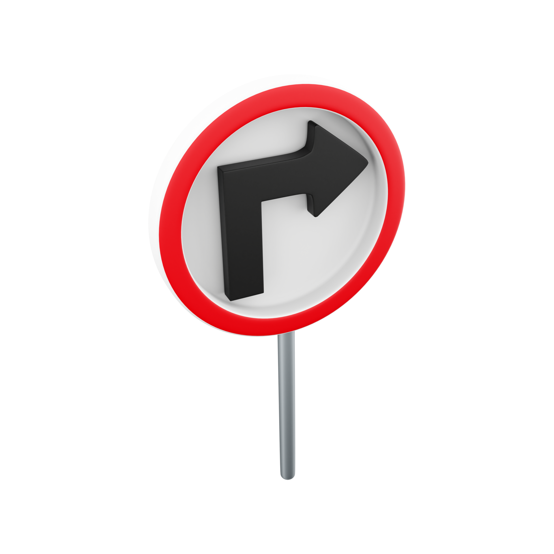 Free 3d Render Turn Right Traffic Road Sign 3d Rendering Turn Right