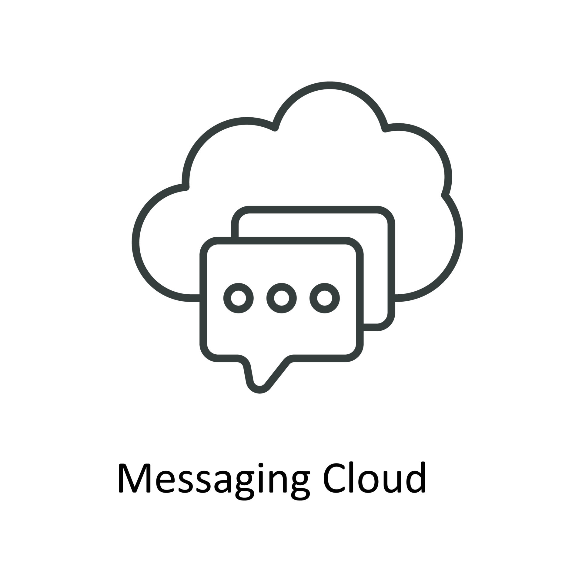 Messaging Cloud Vector outline Icons. Simple stock illustration stock ...