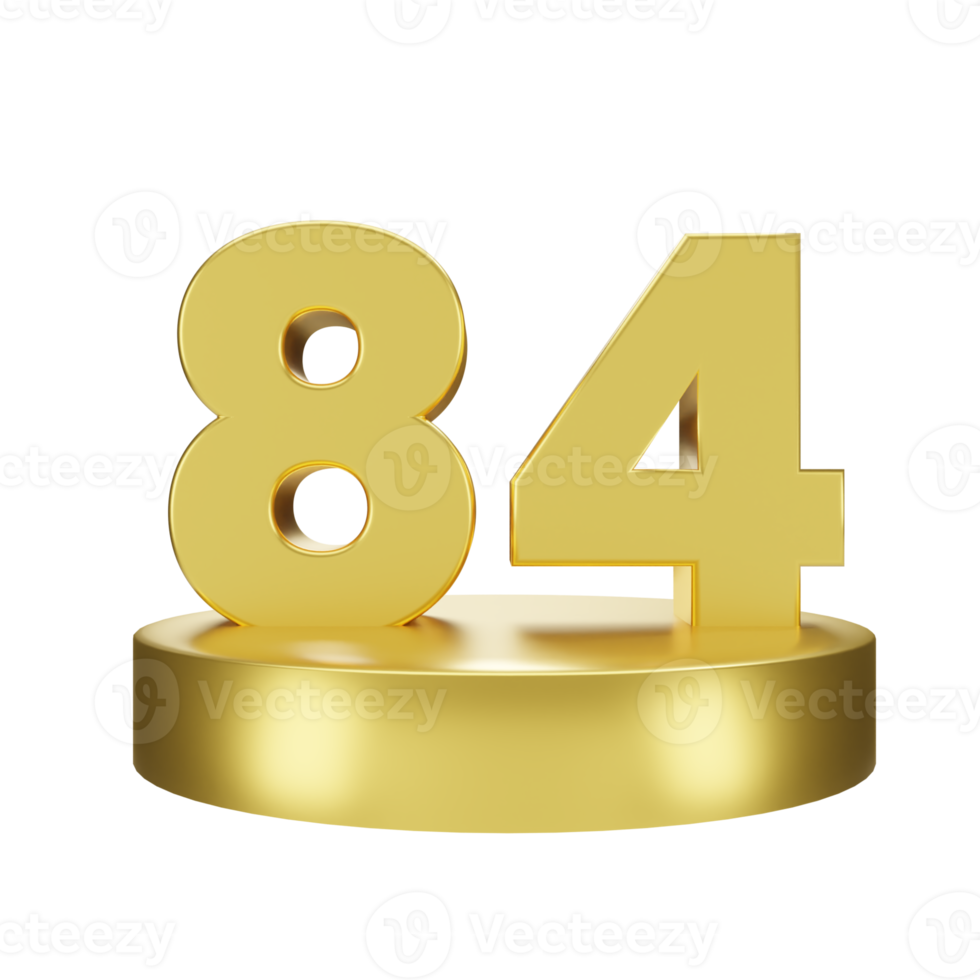 Free nombre 84 sur le d'or podium 22285937 PNG with Transparent Background