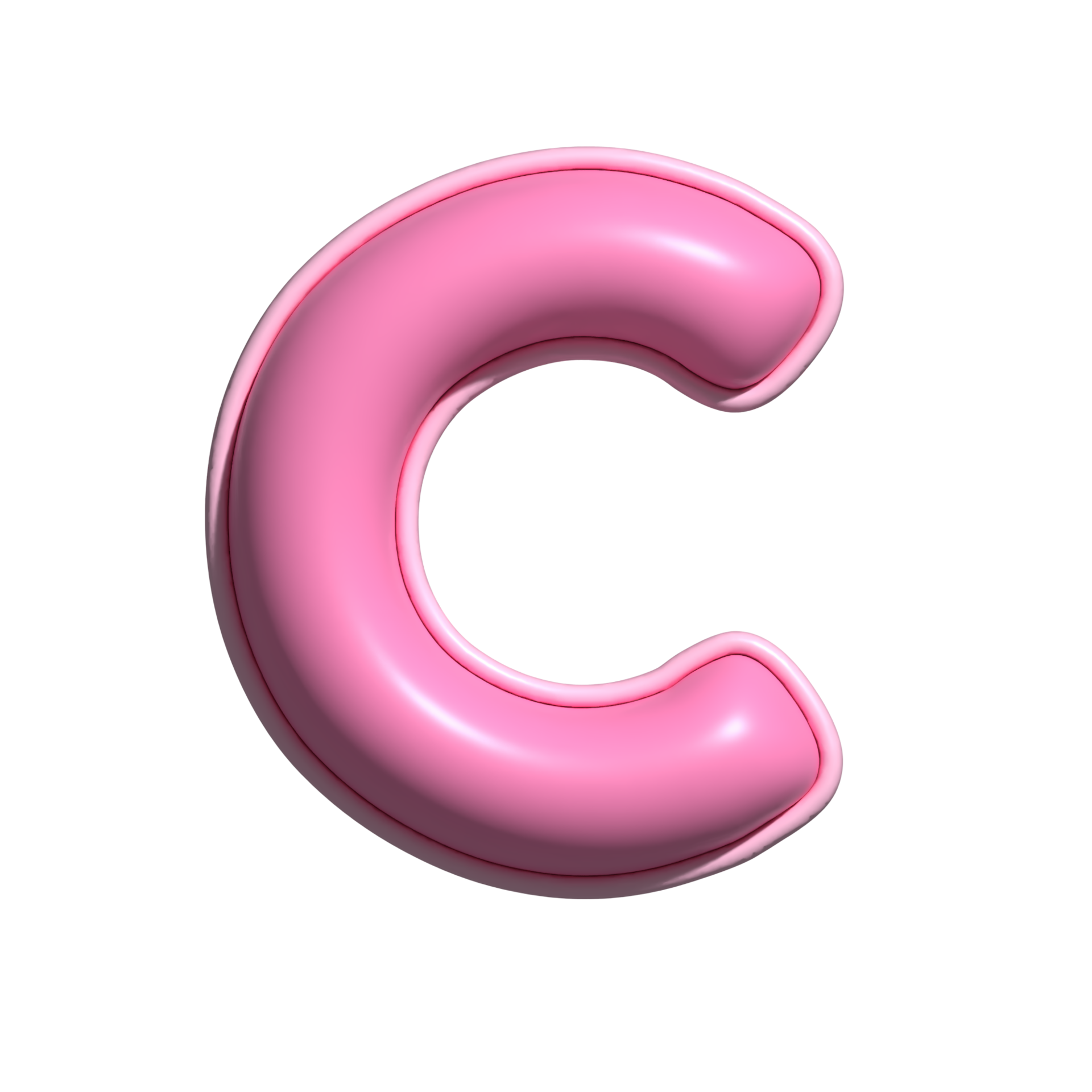 Letter C pink alphabet glossy 22286208 PNG