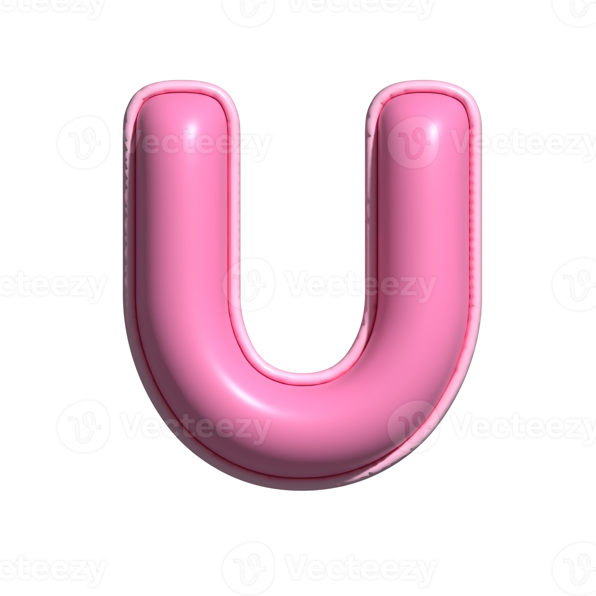 Letter U pink alphabet glossy 22286212 PNG