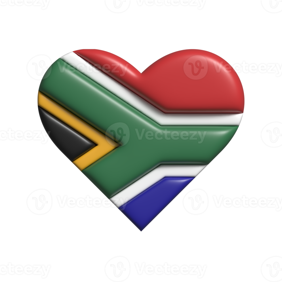 Free South Africa Heart Flag Shape 3d Render 22286475 Png With
